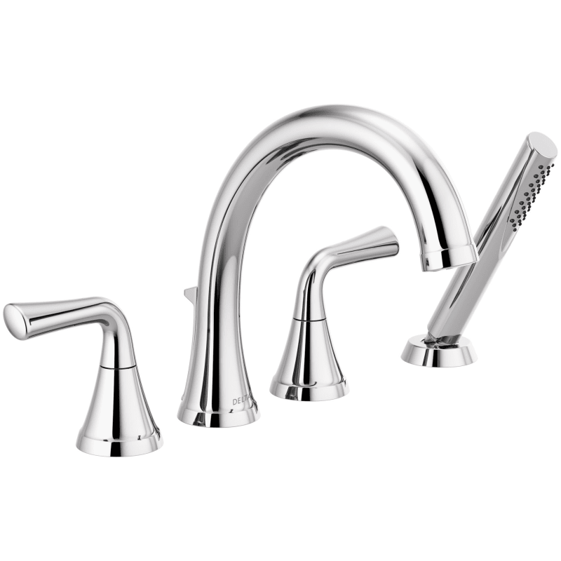 Delta T4733 Kayra Deck Mounted Roman Tub Filler with Built-in Diverter ...
