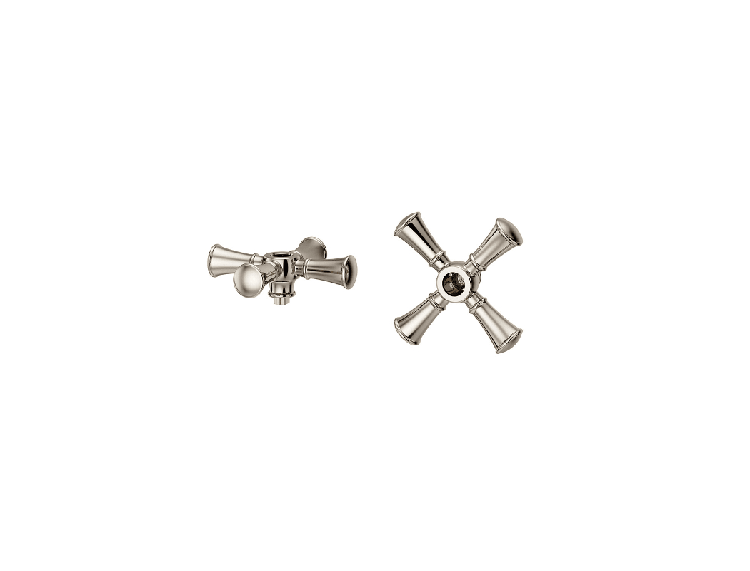 Tisbury 2-Handle Cross Handle Kit for Wide Spread Faucet in Polished N ...