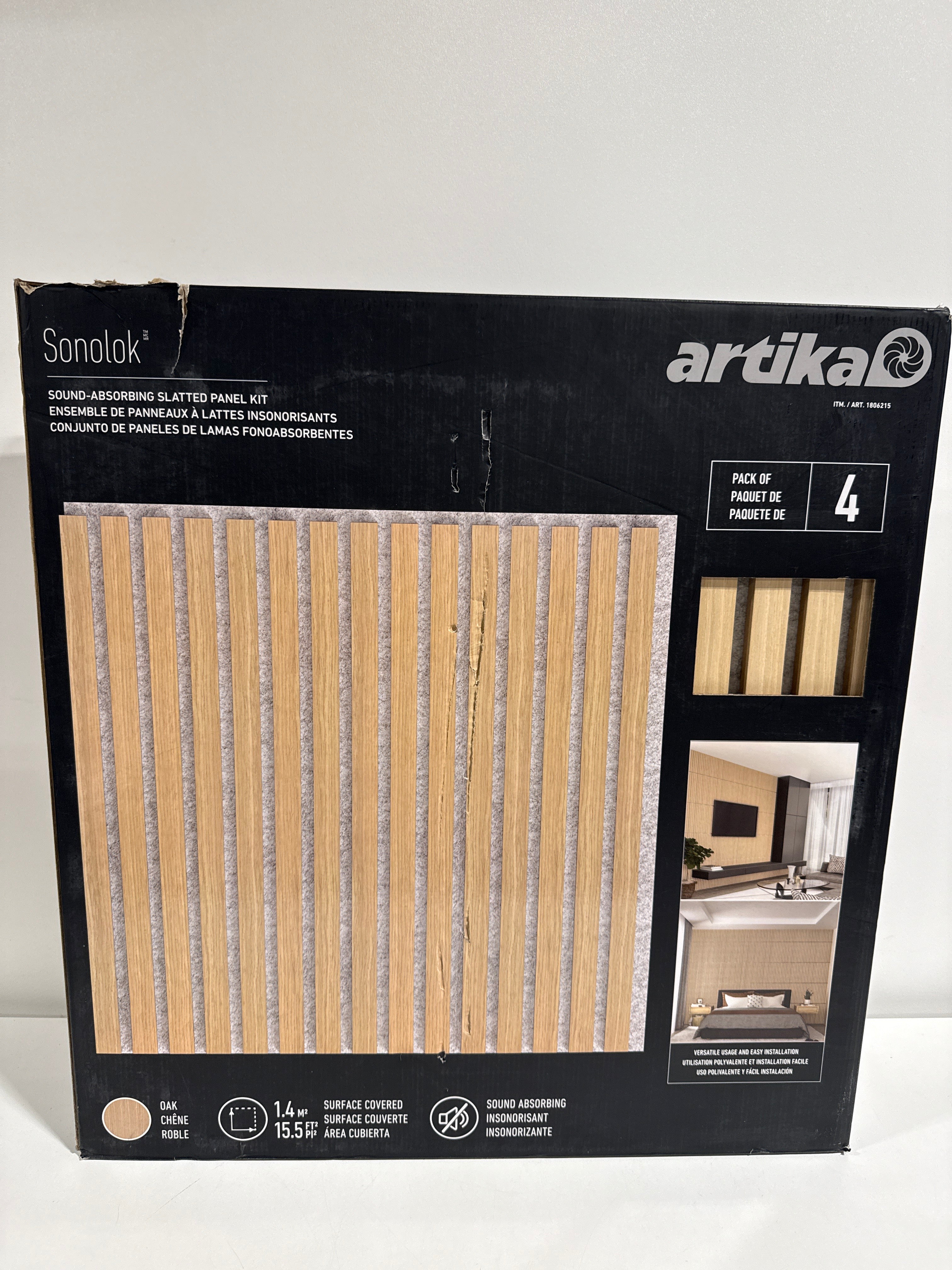 See Desc Artika Sonolok Wall Acoustic Panel Oak Finish Set 23.6" X 23 ...